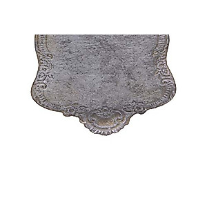 Creative Co-Op Decorative Tin Metal Tray with Distressed Finish, 17.75" L x 10.5" W x 1.5" H, Grey
