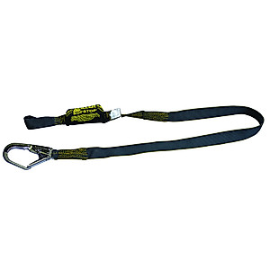 Miller by Honeywell 933KR-Z7/6FTBK Kevlar Web Lanyard with SofStop Shock-Absorber with 6' single leg with choke-off loop and rebar hook