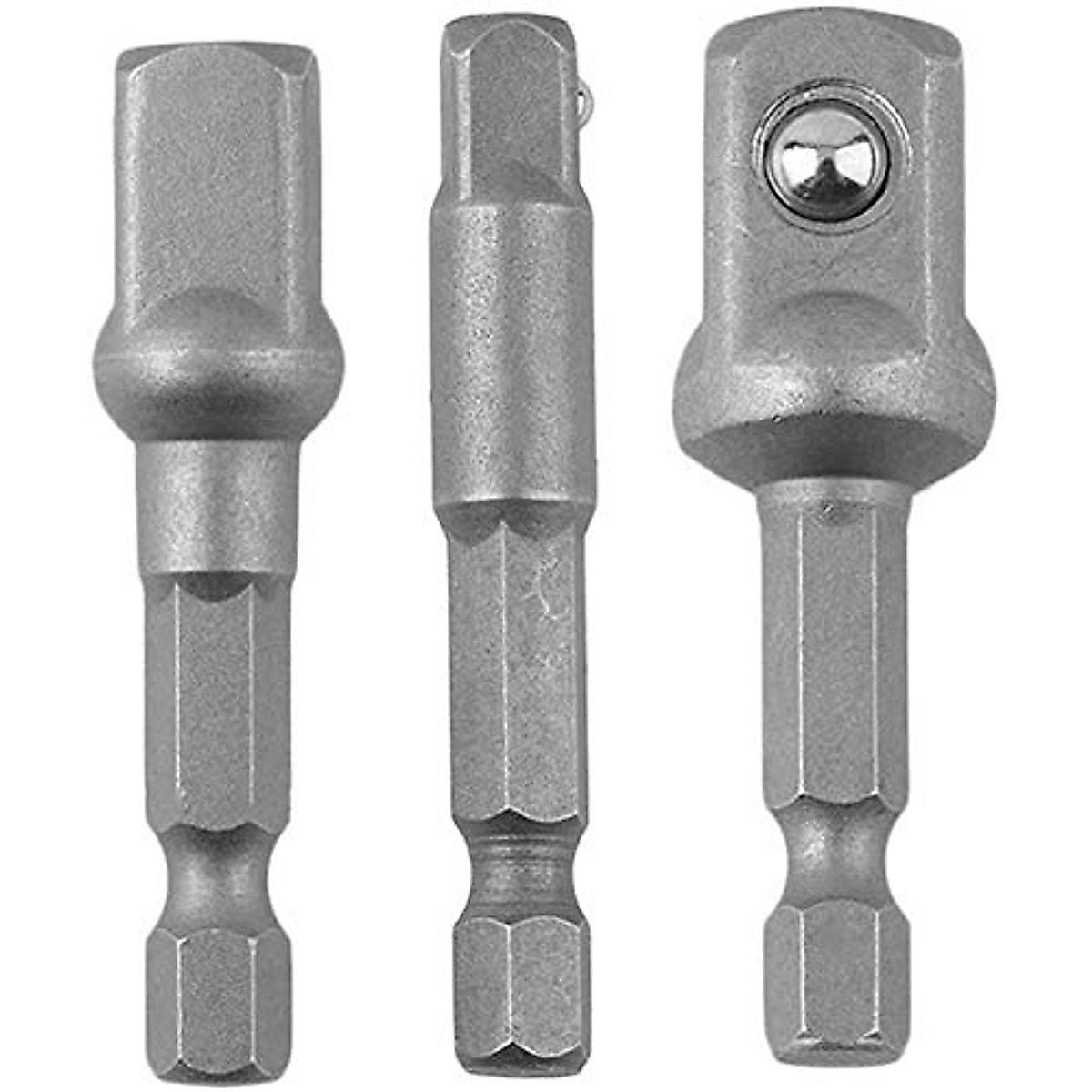 3PCS Set 1/4" 3/8" 1/2" | Impact Grade Socket Adapter | Hex Shank Adapter Drill Nut Driver | Power Extension Bit Set for Drills (3PCS)