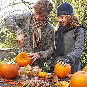 Antner Pumpkin Carving Tools Kit, 4 Pieces Heavy Duty Stainless Steel Carving Tools Set and 6 Pieces Halloween Pumpkin Carved Stencils Stickers