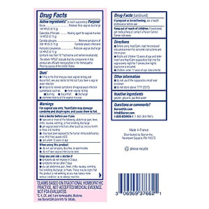 Boiron YeastCalm Homeopathic Suppositories for Yeast Infections, Burning, Discharge, and Minor Vaginal Itching - 7 Count