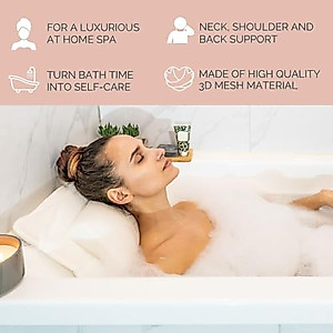 Bath Pillows for Tub Neck and Back Support - Full Body Bath Pillow for Bathtub Premium Comfort for Ultimate Home Spa, Bath Accessories for Women, Self Care Gift Ideas, Pampering and Relaxation Gifts.