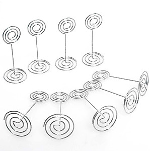 Table Number Card Holders, 25 Pack Wire Shape Table Photo Holder Table Picture Stand Place Card Holder for Wedding Party Gatherings Office Desk Paper Menu Clips (Silver)