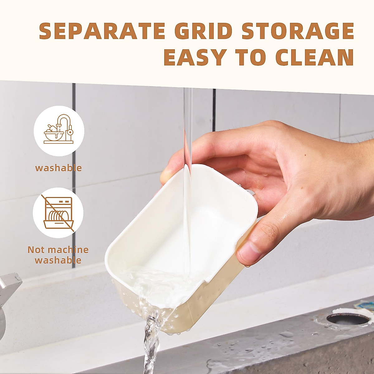 Capella Edge Snack Box with Lid & Handle - Divided Clear Serving Tray, 8 Compartments for Snacks, Fruits, Nuts, Candy - Portable for Parties, Picnics, Travel, and Entertaining