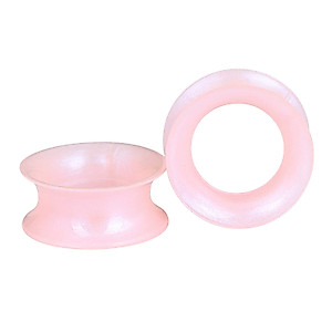 Oyaface 20 PC Tunnel Set Soft Silicone Flesh Tunnel Plug Eyelet 2g-25mm Flexible Ear Stretching Gauge Lightpink
