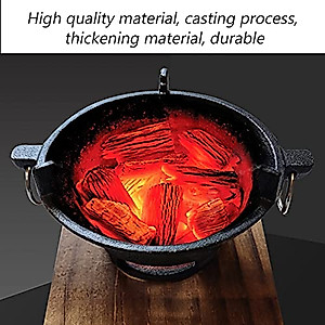 Happyyami Portable Stove Mini Grill 1 Set Charcoal Barbecue Grill Stove Household BBQ Grill Portable Camping Stove Tabletop Smoker Burner Stove 26x26cm Cast Iron Grill Hibachi Grill