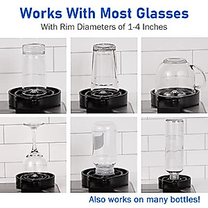 Glass Rinser for Kitchen Sink, Baby Bottle Cleaner with 5 High-Pressure Nozzles, Cup Washer for Sink with Hose, T-Adapter, Tape, and Rubber Gasket, Must Have Kitchen Sink Accessories