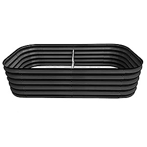 PINTIA1 Steel Raised Garden Beds for Vegetables Flowers, Large Outdoor Planter Herbs Garden Bed Galvanised Steel (6X3X1.45 FT, Charcoal Grey)