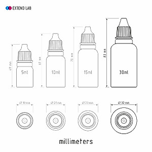 EXTEND LAB 30ml Plastic Dropper Bottle PACK OF 10 - Squeezable Eye Dropper Bottles - Refillable Mini Dropper Bottles with Srew Cap - Ideal for Essence, Oil