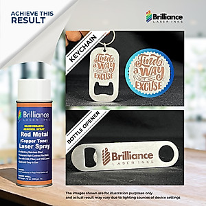 Brilliance Laser Inks 12 Oz Laser Marking Spray - Copper Tone Red, Permanent High Contrast Metal Engraving Aerosol for Fiber, YAG, Diode, and CO2 Laser Engraver Machine, BLI201