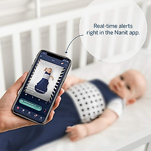 Nanit Breathing Wear Sleeping Bag – 100% Cotton Baby Sleep Sack - Works with Nanit Pro Baby Monitor to Track Breathing Motion Sensor-Free, Real-Time Alerts, Size Small, 3-6 Months, Midnight Blue