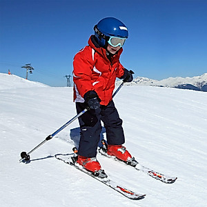 Fynnsure Toddler Mittens Lined Fleece Snow Gloves for Boys Girls Kids Winter Ski Gloves Baby Mittens Blue 2-4 Years