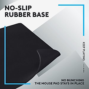 Logitech G640 Large Cloth Gaming Mouse Pad, Optimized for Gaming Sensors, Moderate Surface Friction, Non-Slip Mouse Mat - Black