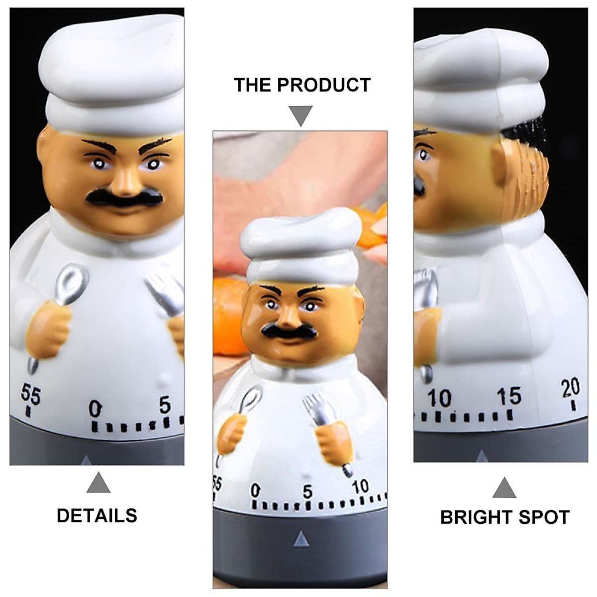 2pcs Cook Timer Kitchen Timer Cartoon Cooking Timekeeper Digital Kitchen Timer Electric Timers Cooking Cartoon Wind up Kitchen Timer Kids Food White Reminder Manual Plastic Student