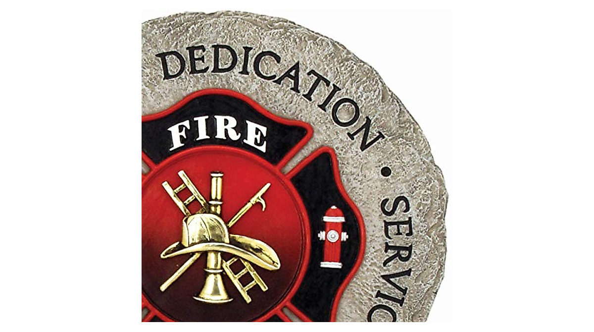 Spoontiques Firefighter Garden Stepping Stone - Durable Decor