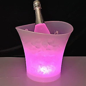 Ice Bucket,Beer cooler,5L 6 Colors LED Light Up Champagne Beer Bucket Holder Bars Nightclubs Bars Night Party Wine Drink Beer Juice Buckets Ice Beverage Tub