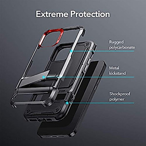 ESR [Military Grade Tested [10FT Shockproof] Compatible with iPhone 12 Case/iPhone 12 Pro Case (2020) [Heavy Duty Protection] [Vertical/Horizontal Stand] Rugged Case, for 6.1-Inch - Black