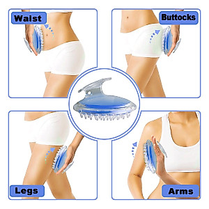 TailaiMei Anti Cellulite Massager Brush, Body Shower Scrubber for Cellulite Remover - Improve Circulation Fascia Muscle Release Brush(Blue)