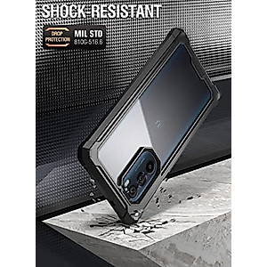 Poetic Guardian Series Case Designed for Motorola Edge Plus 5G 6.7" (2022) / Edge+ 5G UW (2022), Model # XT2201,Full Body Hybrid Shockproof Bumper Cover with Built-in Screen Protector, Black/Clear