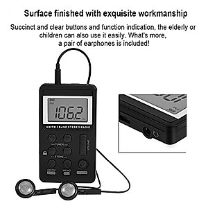 TBESTOACC AM FM Portable Pocket Radio, Personal Walkman, Mini Digital Tuning Radio with Rechargeable Battery, Earphone, Lock Screen for Walk/Jogging/Gym/Camping