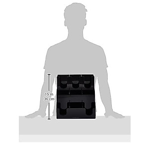 Mind Reader 9 Compartment Coffee Condiment and Accessories Organizer, Black