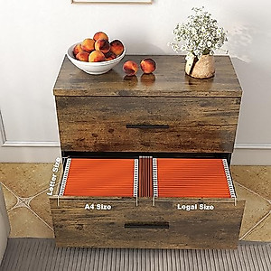 Panana 2-Drawer Wood Lateral File Cabinet, Filing Cabinets Anti-Tilt Mechanism for Home Office Storage Organization, Accommodates Letter/A4/Legal Size, New Heightened Drawer Design Home Office (Wood)