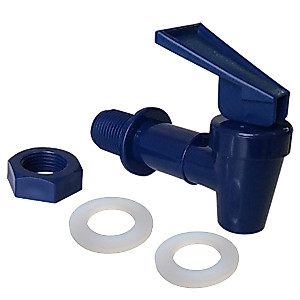 Replacement Cooler Faucet 2 White and 2 Blue Water Dispenser Tap Set. BPA Free Plastic Spigot..