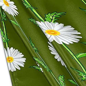 Flower Floral Chamomile Satin Pillow Cases Silk Satin Pillowcase for Hair and Skin Standard Set of 2 Super Soft Silk Pillowcase with Envelope Closure (20x26 in)