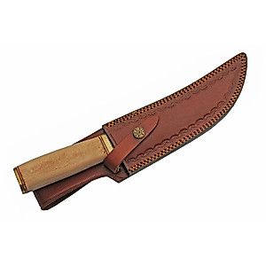 Bare Sycamore Damascus Steel Blade | Wood Handle 12.50 inch Hunting Knife