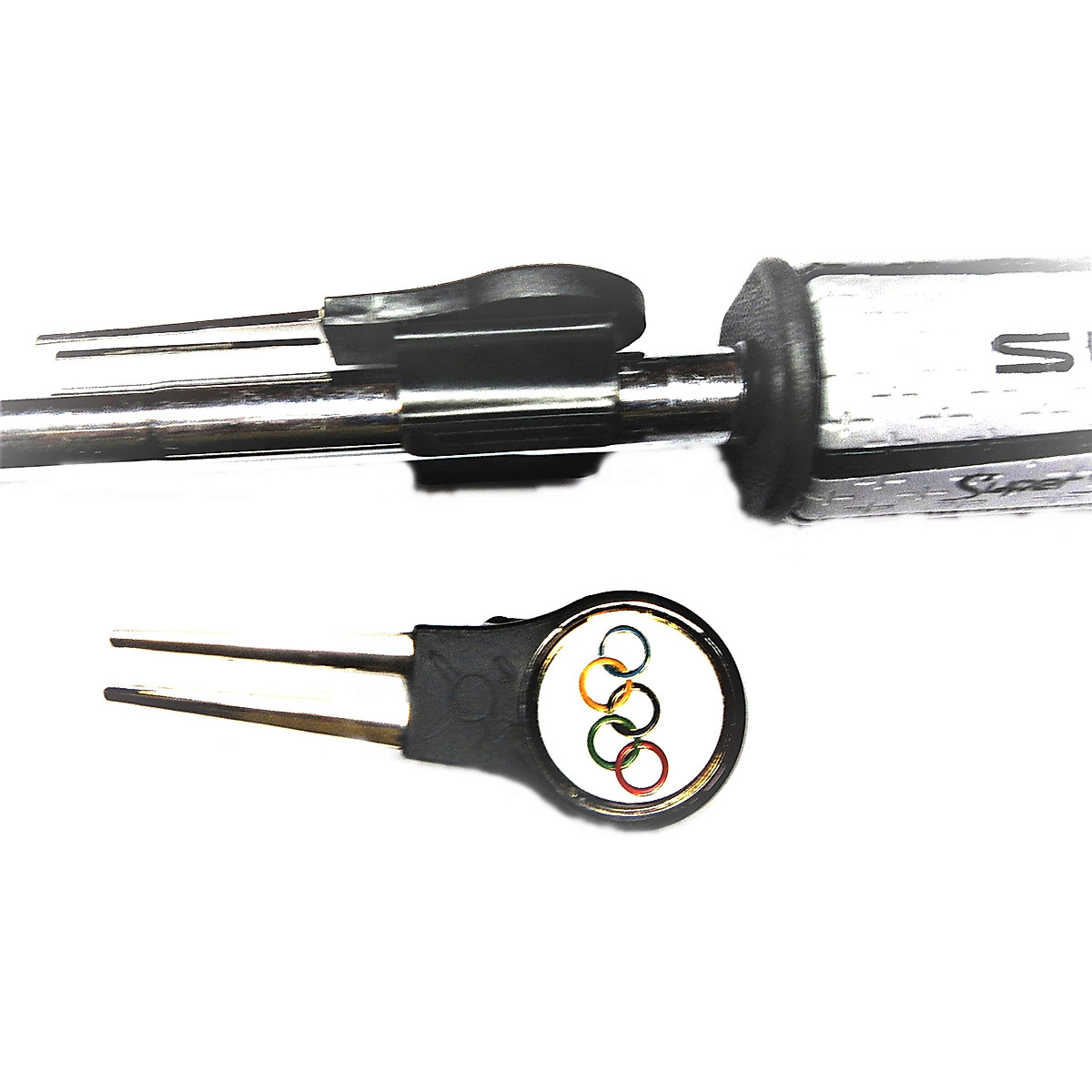 Putter Mounted Divot Tool and Ball Marker - Olympic Rings