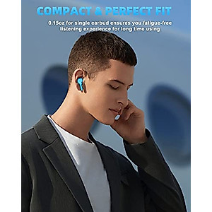 Wireless Earbuds, Bluetooth 5.3 Noise Cancelling Ear Buds with in-Ear Built-in Microphone Deed Bass Headphones,Clear Premium Stereo Earphones IPX6 Waterproof Headset for Sport (Blue)