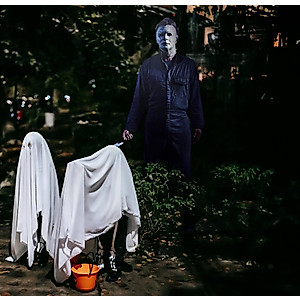 lckellong Life Size Horror Cardboard Cutout Halloween Michael Figure Decorations - Man 1 Blue