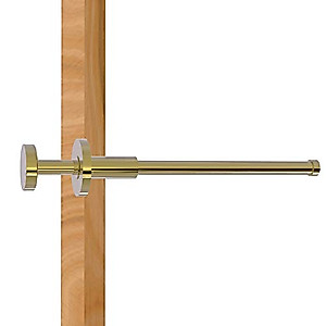 Allied Brass Fresno Collection Retractable Pullout Garment Rod, Unlacquered Brass