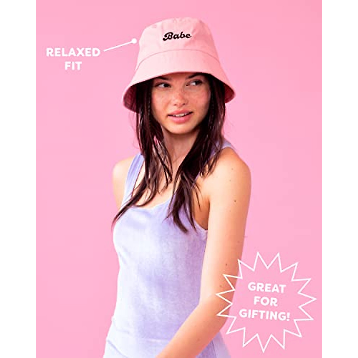 xo, Fetti Bachelorette Party Decorations Pink Babe Bucket Hat | Bridesmaid Gift, Pastel Pink and Black Embroidered, Cotton, Group Gift