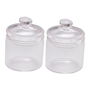 HOOTNEE 2 Pcs Miniature Jar Clear Jars Terrarium Tools Home Goods Home Decor Apothecary Jars Mini Tiny Clear Glass Jars Bottles Doll House Ornaments Mini Glass Jar Adornments Bell Shaped