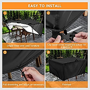Vickay Patio Furniture Set Cover Waterproof Outdoor Table and Chair Set Covers Heavy Duty Outdoor Furniture Cover 95 x 64 x 39 inch