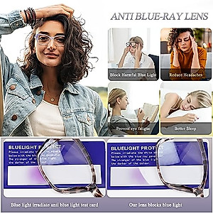 HOFANNO 6 Pack Stylish Reading Glasses for Women 1.5 Blue Light Blocking Readers Cateye Eyeglasses with Spring Hinge