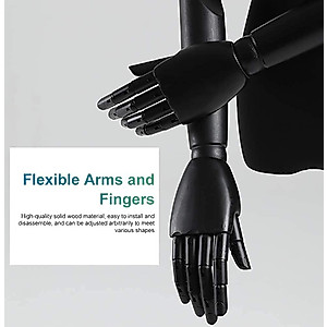 Tailors Dummy Mannequins Female Dress Form Half Body - Black Dummy Manikins with Base, T-Shirt/Short Sleeve/Tops Woman Mannequin Display Stand Dressform Mannequin