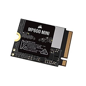 Corsair MP600 Mini 1TB M.2 NVMe PCIe x4 Gen4 2 SSD – M.2 2230 – Up to 4,800MB/sec Sequential Read – High-Density 3D TLC NAND – Great for Steam Deck and Microsoft Surface – Black