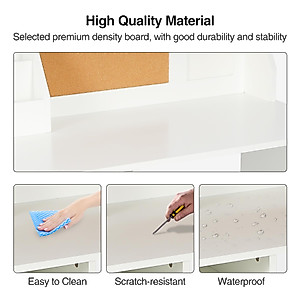 RedSwing Kids Study Desk and Chair Set, 35 Inch Writing Desk with Hutch, Cabinet, Bulletin Board, Student's Study Computer Workstation & Writing Table for Home School Use