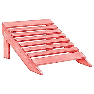 Tidyard 2-Seater Patio Adirondack Chair&Ottoman Fir Wood Pink Outdoor Fire Pit Chair Wooden Garden Armchair for Porch Pool Lawn Deck Backyard Balcony Outdoor