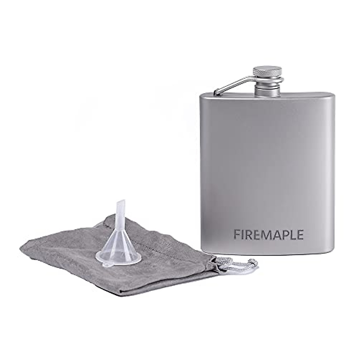 Fire-Maple Bacchus Titanium Hip Flask | 200ml / 6.7 fl oz Ultralight Pocket Canteen for Camping, Travel, Sport Events & Outdoor Trips | Curved Shape with Secure Screw Top, Filler Funnel, and Pouch