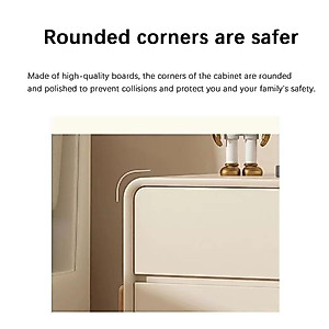 YWSXHS Modern Nightstand with 2 Drawers, Accent Bed Side Table with High Legs, Wooden Bedside Table, Bdeside Table, End Table, for Living Room, Small Space (Color : Cream White, Size : 45cm/17.7in)