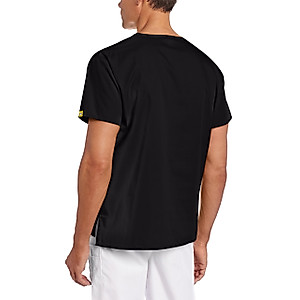 WonderWink Men's The Alpha Unisex V-Neck Scrub Top, Black, Medium
