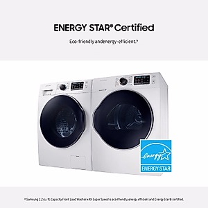SAMSUNG 2.2 Cu Ft Compact Front Load Washer, Stackable for Small Spaces, 40 Minute Super Speed Washing Machine, Steam Wash Clothes, Self Cleaning, Energy Star Certified, WW22K6800AW/A2, White