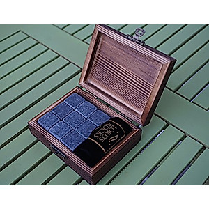 Whiskey Stones – 9 Whiskey Rocks Whiskey Gifts for Men for Scotch, Whiskey, Bourbon, Tequila, Vodka, Rum, Wine