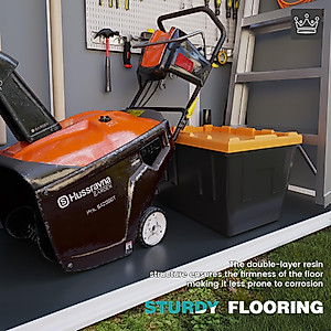 UDPATIO Resin Vertical Lockable Storage Shed, 4.3 ft x 5.6 ft Outdoor Storage Shed Waterproof Resin Cabinet for Garden, Backyard, Lawn, Grey White