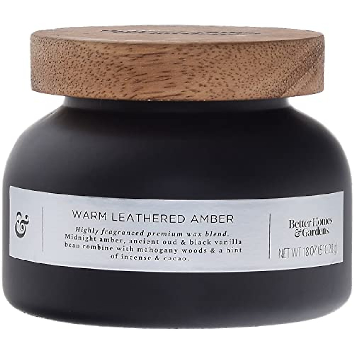 BetterHomes&Gardens Better Homes and Gardens 18oz Scented Candle, Warm Leathered Amber 2-Pack, 18oz (501g) x 2 [excluding glass jar weight] (81973)