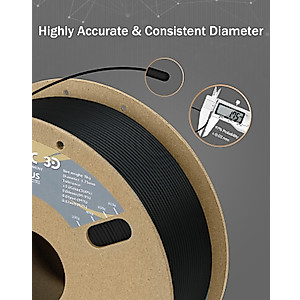 DURAMIC 3D PLA+ Filament 1.75mm 1Kg Black, PLA Plus 3D Printer Filament 1Kg Spool(2.2lbs) PLA Pro Tougher and Stronger, Dimensional Accuracy Probability +/- 0.02mm
