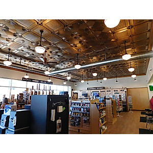 From Plain To Beautiful In Hours 209ac-24x24-25 Deco Corners PVC 2' x 2' Lay-in or Glue-up Ceiling Tile, Pack of 25, Antique Copper, 25 Piece